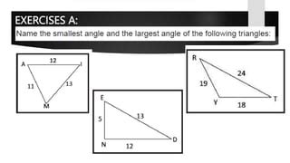 INEQUALITIES IN A TRIANGLE SIDE ANGLE RELATIONSHIP Pptx