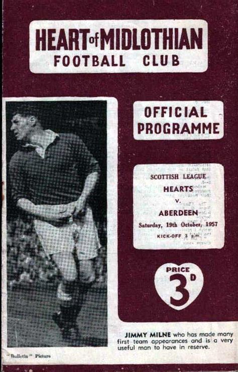 Sat 19 Oct 1957 Hearts 4 Aberdeen 0