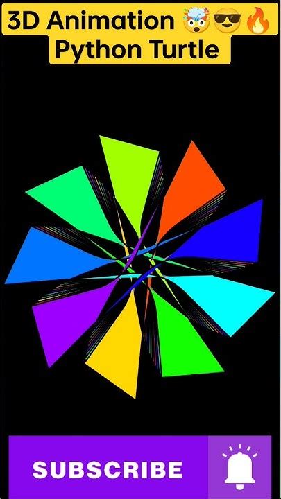 3D Animation 🤯😎🔥 in Python Turtle #python #python_turtle #python_shorts ...