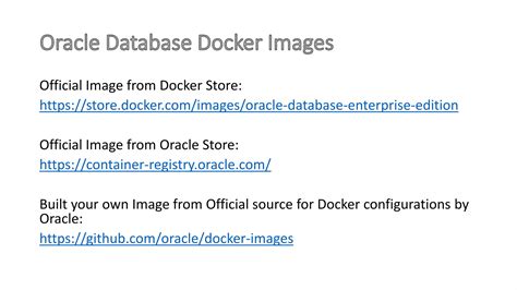 Oracle Database On Docker Container Pptx