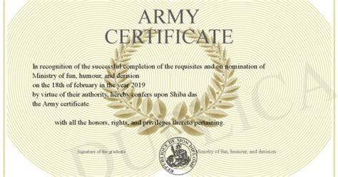Army Certificate
