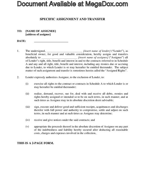 Contract Assignment Agreement Template Midi