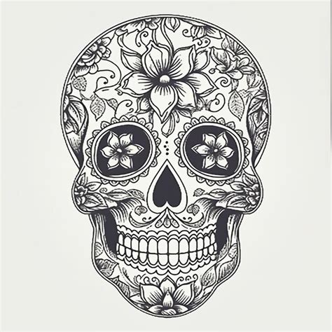 Premium Photo Sugar Skull Sketch