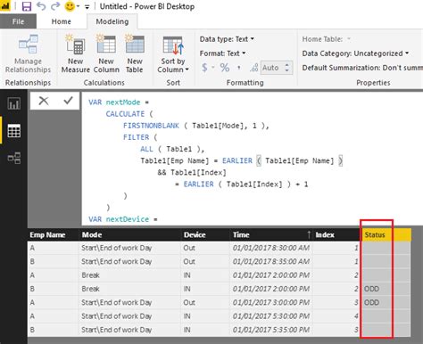 Solved Dax Formula To Find Odd Status Records In A Column Microsoft