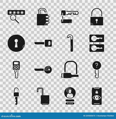 Set Eye Scan Undefined Key Casting Keys Marked Key Keyhole Password Protection And Crowbar