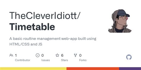 Github Thecleveridiotttimetable A Basic Routine Management Web App