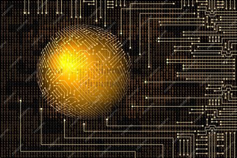 Premium Vector Electronic Circuit With Binary Code And Sphere