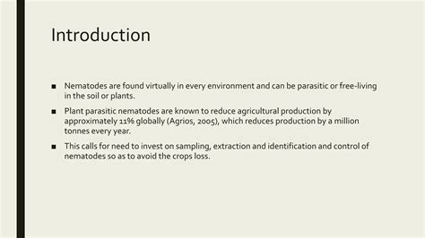 Samplingextraction And Identification Of Plant Parasitic Nematodes Ppn