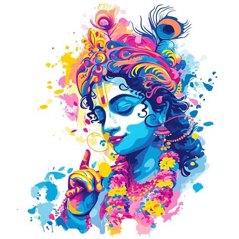 Krishna Vector For Tshirt Premium Ai Generated Vector Krishna Vector For Tshirt Premium Ai Generated Vector