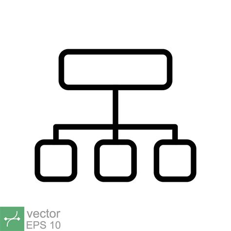 Organization Chart Icon Simple Outline Style Org Hierarchy Company Diagram Flow Symbol Team