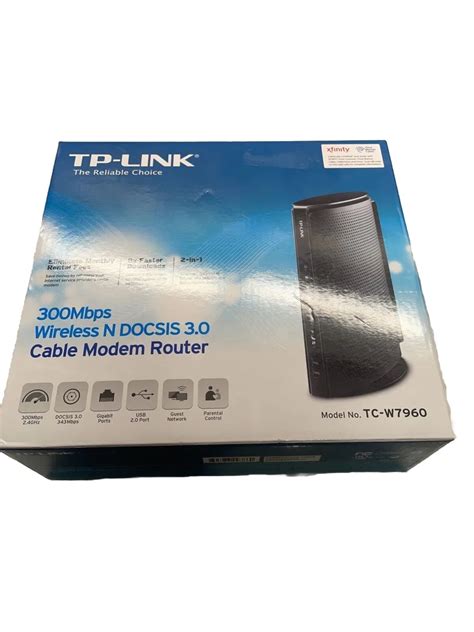 Used TP Link TC W Mbps Wireless Modem Router Black XFINITY COX In BOX NEW UBB Threads