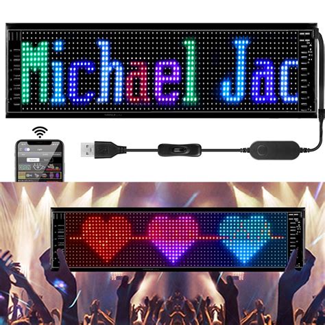Smart Programmable LED Pixel Display Screen USB Bluetooth Advertising Neon Light Sign DIY