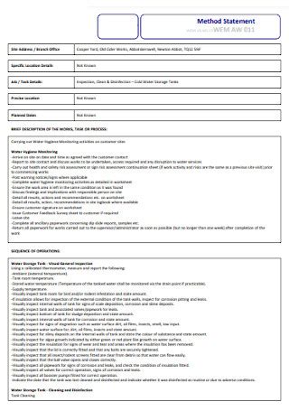 50 SAMPLE Method Statements In PDF MS Word 50 SAMPLE Method Statements In PDF MS Word