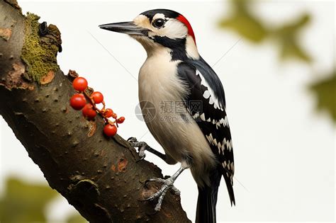 丛林树干上的啄木鸟高清图片下载 正版图片600818206 摄图网