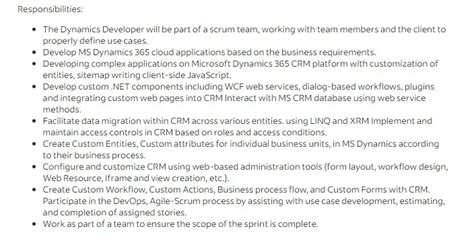 microsoft dynamics 365 crm developer job recruiter s review