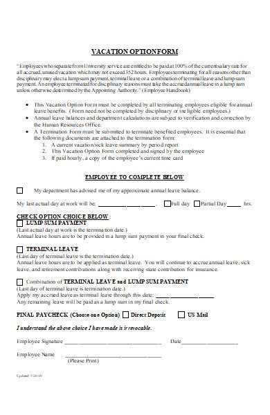 Free 50 Option Forms In Pdf Ms Word Ms Excel