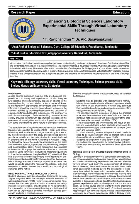 Pdf Enhancing Biological Sciences Laboratory Experimental Skills Through Virtual Laboratory