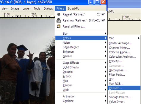 GIMP Auto Balance White Balance And Retinex