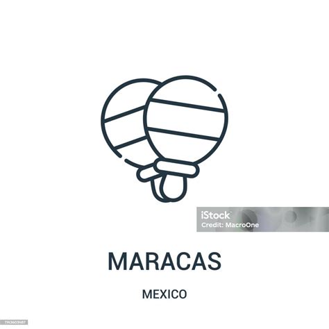 멕시코 컬렉션에서 마라 카스 아이콘 벡터입니다 얇은 라인 마라 카스 개요 아이콘 벡터 일러스트 레이 션 기타 현악기에 대한 스톡 벡터 아트 및 기타 이미지 Istock
