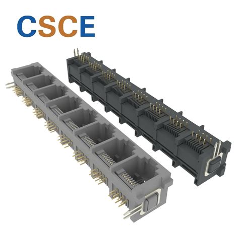 Unshield Tab Up 8 Ports Rj45 Pcb Connector Lan Socket Rj45 Connector