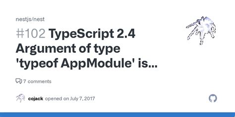 Typescript 24 Argument Of Type Typeof Appmodule Is Not Assignable To