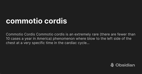 Commotio Cordis Obsidian Publish