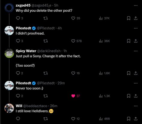 Pilestedt Poking At Kusony Any Way He Can Rhelldivers