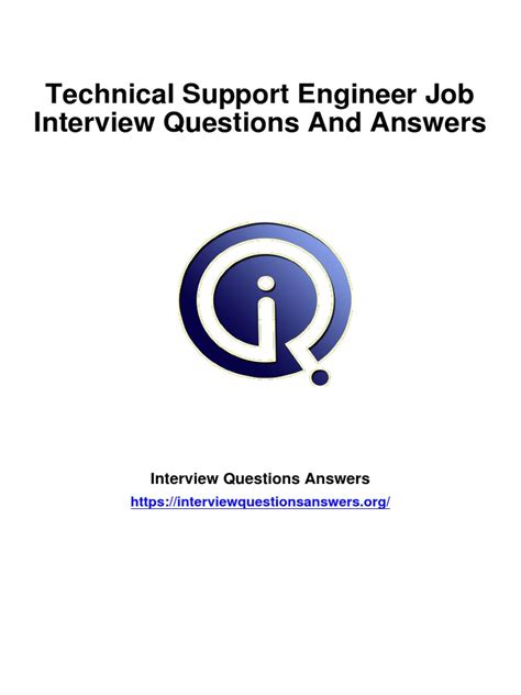 Technical Support Engineer Job Interview Questions And Answers Pdf
