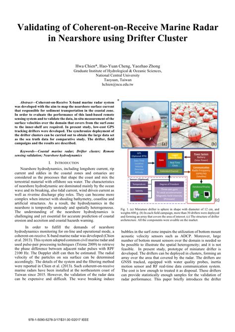 pdf validating of coherent on receive marine radar in nearshore using