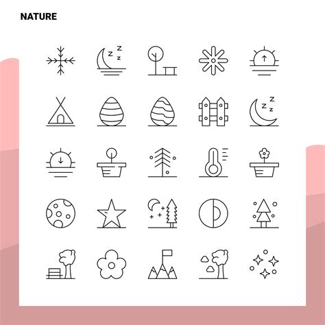 Set Of Nature Line Icon Set Icons Vector Minimalism Style Design Black Icons Set Linear