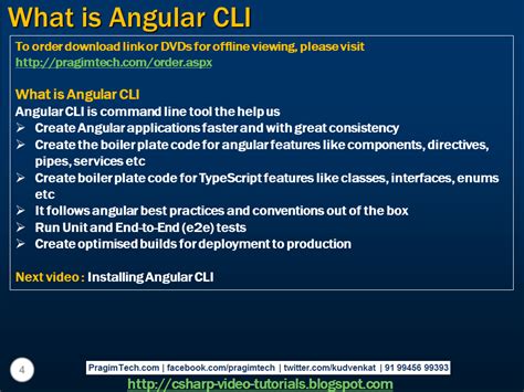 Sql Server Net And C Video Tutorial What Is Angular CLI Slides