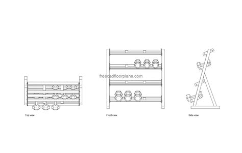 Tier Dumbbell Rack Free Cad Drawings