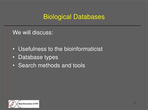PPT Review Of Biological Database Utilization PowerPoint Presentation ID