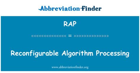 Rap 代表 可重构算法处理 Reconfigurable Algorithm Processing