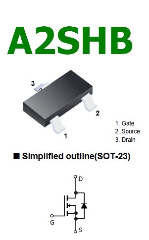 A2SHB Datasheet - 20V, 2.5A, MOSFET, SOT-23