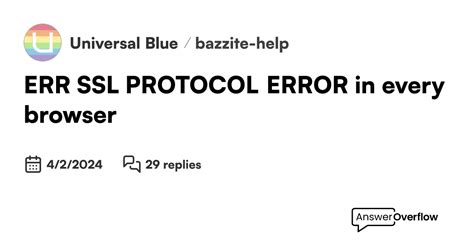 err ssl protocol error in every browser universal blue