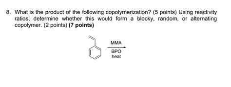 solved 8 what is the product of the following