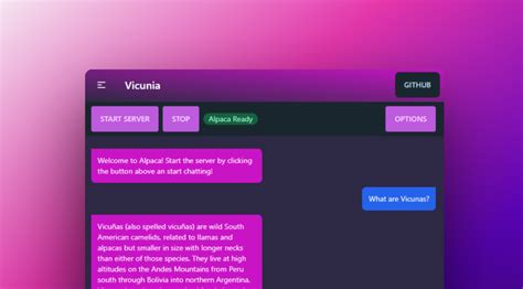 Github Eliasvincentvicunia A Chat Gui For Local Alpaca Language