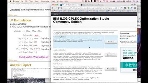 Solving A Simple Linear Program Using Cplex In Java Youtube