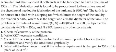 Solved Solve Using The Alternate Kkt Formulation Do Not