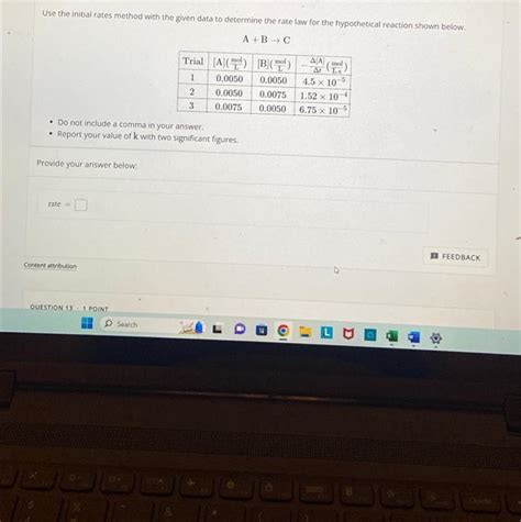 solved use the initial rates method with the given data to