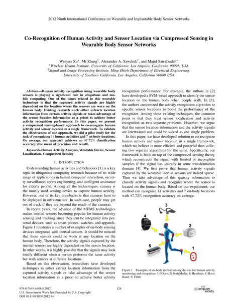 Pdf Co Recognition Of Human Activity And Sensor Location Via Compressed Sensing In Wearable