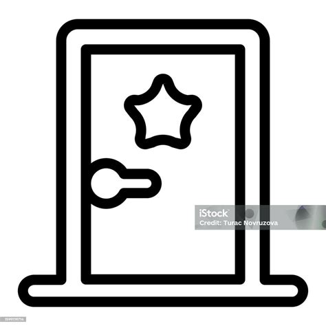 스타가 있는 문 배우 탈의실 라인 아이콘 극장 및 영화 개념 흰색 배경에 무대 뒤 벡터 기호 개요 스타일 아이콘 모바일 개념 웹 디자인 벡터 그래픽 10에 대한 스톡 벡터