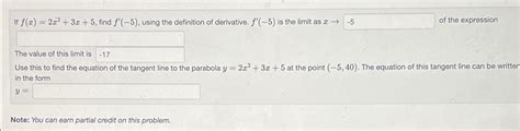 Solved If F X 2x2 3x 5 ﻿find F 5 ﻿using The Definition