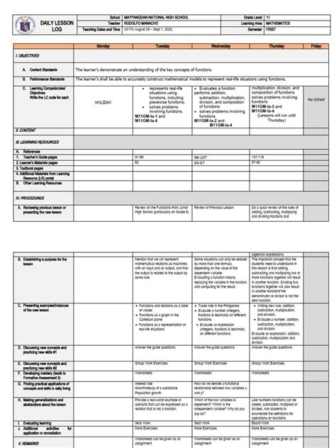 Dll Gen Math Week 1 Pdf Division Mathematics Function Mathematics