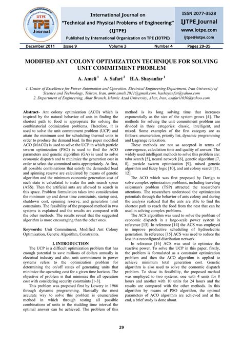 Pdf Modified Ant Colony Optimization Technique For Solving Unit