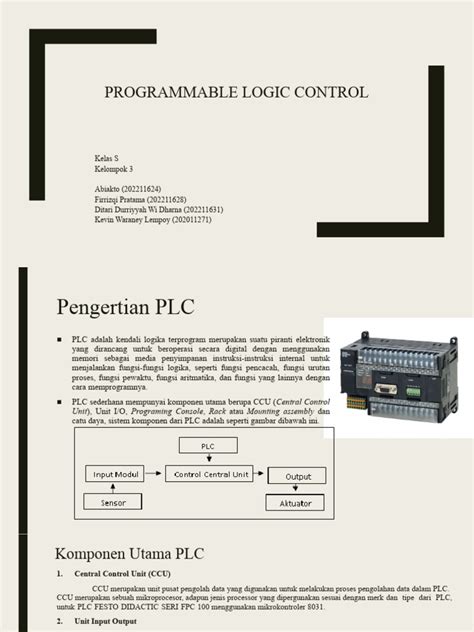 kelompok 3 programmable logic control pdf teknologi and rekayasa