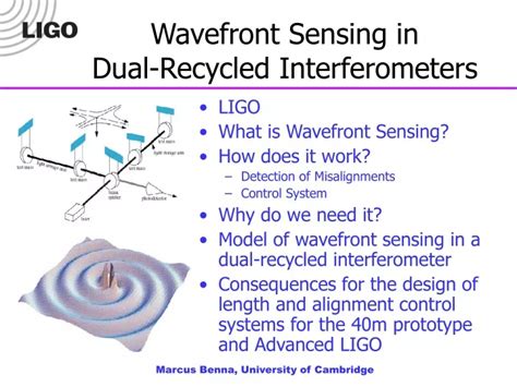 PPT Wavefront Sensing In Dual Recycled Interferometers PowerPoint Presentation ID 9364952