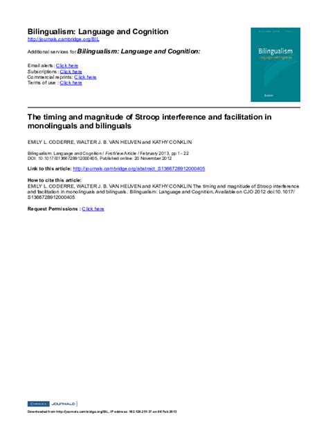 Pdf The Timing And Magnitude Of Stroop Interference And Facilitation