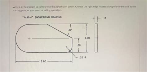 Solved Write A CNC Program To Contour Mil The Part Shown Chegg